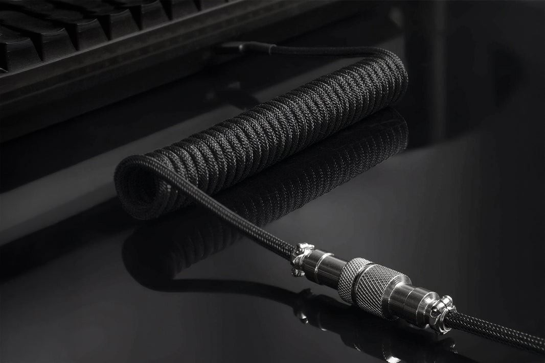 Cable en Rulo Espiral para Teclado - Negro – Teclas.Uy